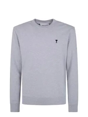 AMI Paris Sweatshirt With Contrast "quota De Coeur - Gray