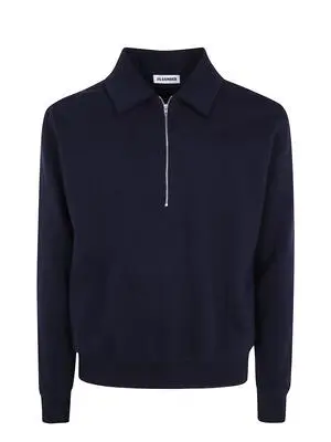 JIL SANDER Sweatshirt Crew Neck Long Sleeves 'embroidered - Blue