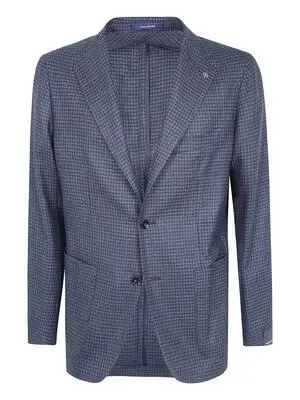 Tagliatore Montecarlo" Houndstooth Blazer - Black