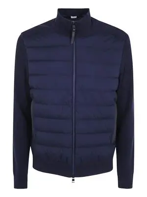 Moncler Wool Blend Zip-up Cardigan - Blue