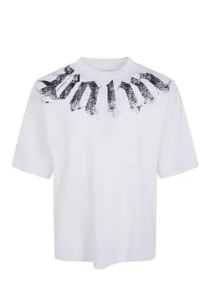 Palm Angels T-shirt Loose Fit "big Neck Logo - White