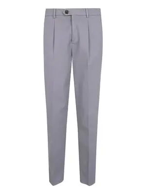 Brunello Cucinelli Tailored Pleated Cotton Trousers - Gray