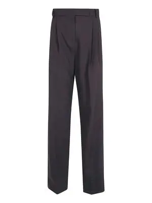 THE FRANKIE SHOP Polyester Pleated Pants - Brown