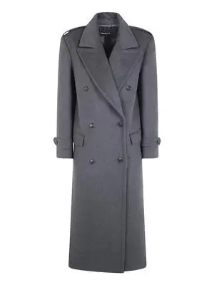 DRHOPE Double Breasted Maxi Coat - Green