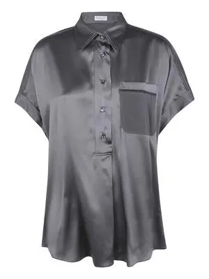 BRUNELLO CUCINELLI Brunello Cucinelli Silk Short Sleeve Shirt