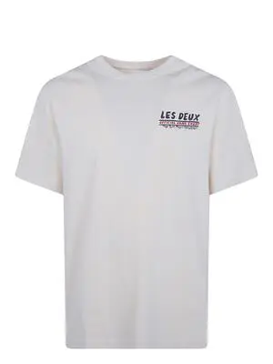 LES DEUX T-shirt Main Feature "record - White