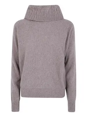 D.exterior Cashmere Hooded Turtleneck Sweater - Brown