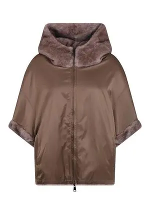 BETTA CORRADI Betta Corradi Hooded Fur Trimmed Zip-Up Coat