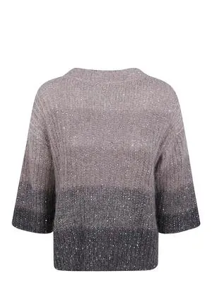 D.exterior Sweater Short Sleeves "crystals Degrade - Brown