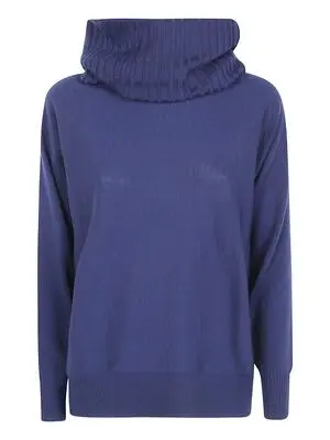 D.exterior Sweater Merino Turtle Neck "oversized - Blue