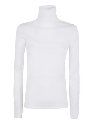 D.exterior Merino Wool Turtleneck - White