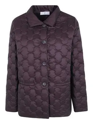 WHYCI Quilted Jacket With Drawstring - Brown