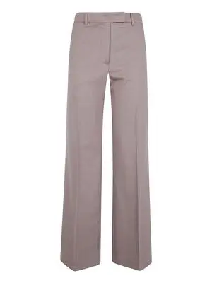 Seventy Wool Wide Leg Trousers - Brown