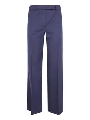 Seventy Wide Leg Wool Trousers - Blue