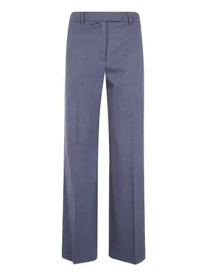 Seventy Wool Wide Leg Pants - Gray