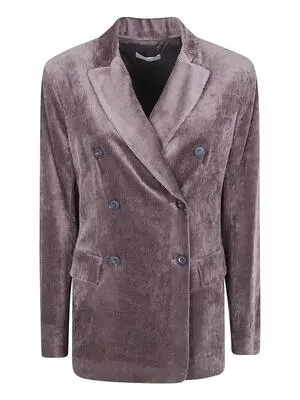 Antonelli Firenze Double Breasted Corduroy Blazer - Brown