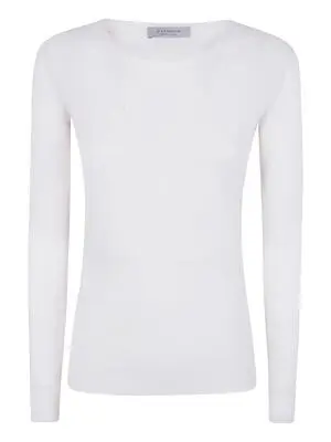 D.exterior Round Neck Tulle Sweater - Beige
