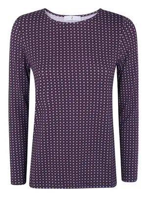 WHYCI Geometric Print Round Neck T-shirt - Pink
