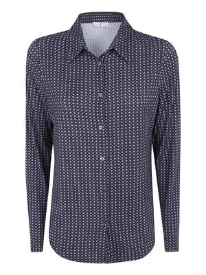 WHYCI Geometric Print Viscose Shirt - Gray