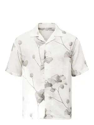 VAYLA Lightweight Short Sleeve Printed Shirt - White