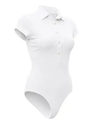 FOREPLAY GOLF Foreplay Womens Golf Polo Bodysuit Short Sleeve White