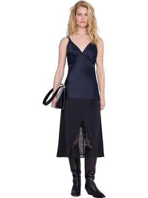ANINE BING ANINE BING Blanca Satin Camisole Navy
