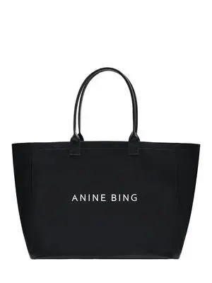 ANINE BING ANINE BING Leo Coated Canvas Tote Bag Black