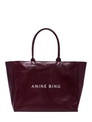 ANINE BING ANINE BING Leo Coated Canvas Tote Bag Fig
