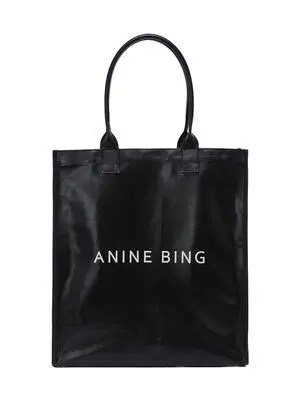 ANINE BING Leonie Coated Canvas Tote - Black