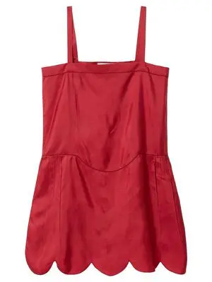 Miu Miu Embroidered Silk Dress - Ruby Red