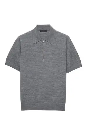 Prada Superfine Wool Polo Shirt - Grey