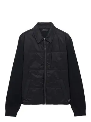 Prada Wool And Re-nylon Gabardine Cardigan - Black