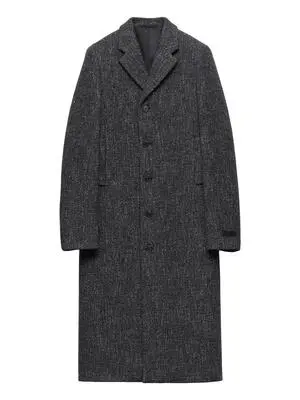 Prada Single-breasted Wool Blend Coat - Grey