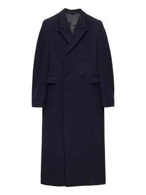Prada Double-breasted Wool Coat - Blue