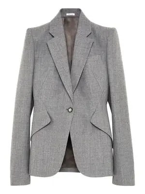 Alexander McQueen Wool Pinstripe Single-breasted Jacket - Grey