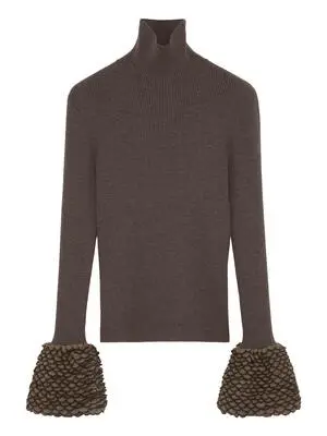 Alexander McQueen Knit Feathers Top - Brown