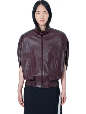 Phoebe Philo Leather Cape Bomber Jacket - Multicolor