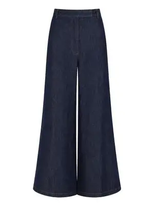 Dries Van Noten Wide Leg Denim Trousers - Blue
