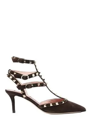 Valentino Garavani VALENTINO GARAVANI Rockstud Pumps With Straps 65mm Brown