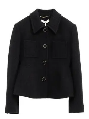 CHLOÉ CHLOÉ Textured Wool Blend Cropped Jacket