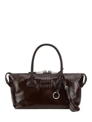 Miu Miu Leather Tote Bag - Brown