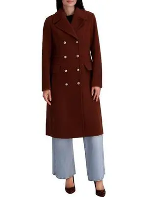 KENNETH COLE Double-breasted Twill Coat - Toffee