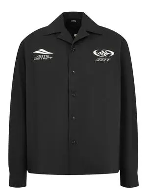 Amiri Sporty Emb Cotnyl Camp Shirt - Black