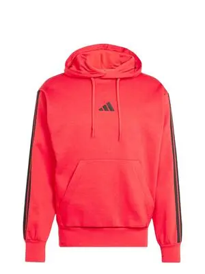 Adidas Essentials 3-stripes Fleece Hoodie - Red