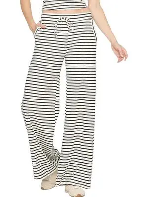 PROJECT SOCIAL T Project Social T Thea Striped Wide Leg Pants Ivory/black