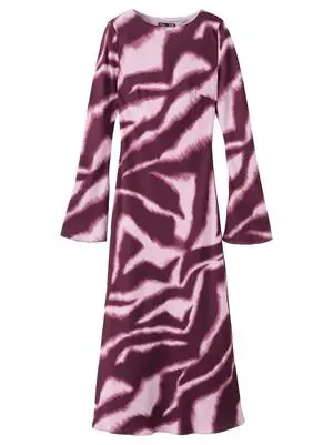 Mango Animal Print A-line Dress - Lilac