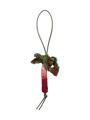 JW Anderson Crocheted Rhubarb Bag Charm - Pink/green 391