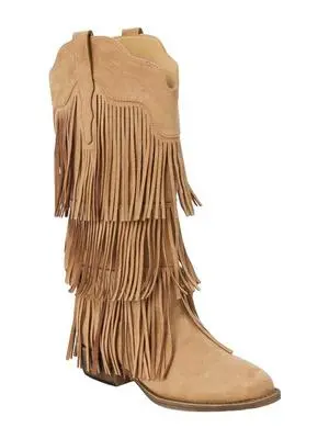 Matisse Saloon Fringe Boots - Natural