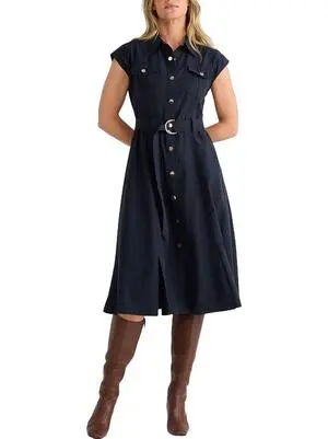 BRAVE+TRUE Mayfair Midi Shirt Dress - Navy