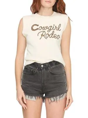 PROJECT SOCIAL T Sleeveless Graphic Sweatshirt - Cream